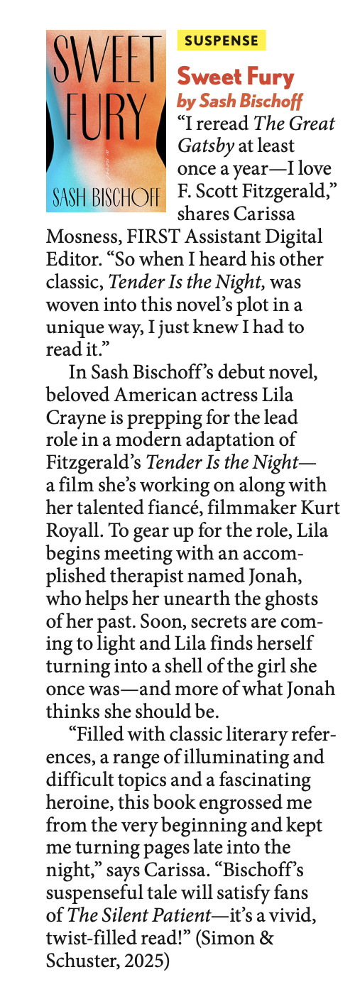 Book Review: ‘Sweet Fury’ by Sash Bischoff – Carissa Mosness